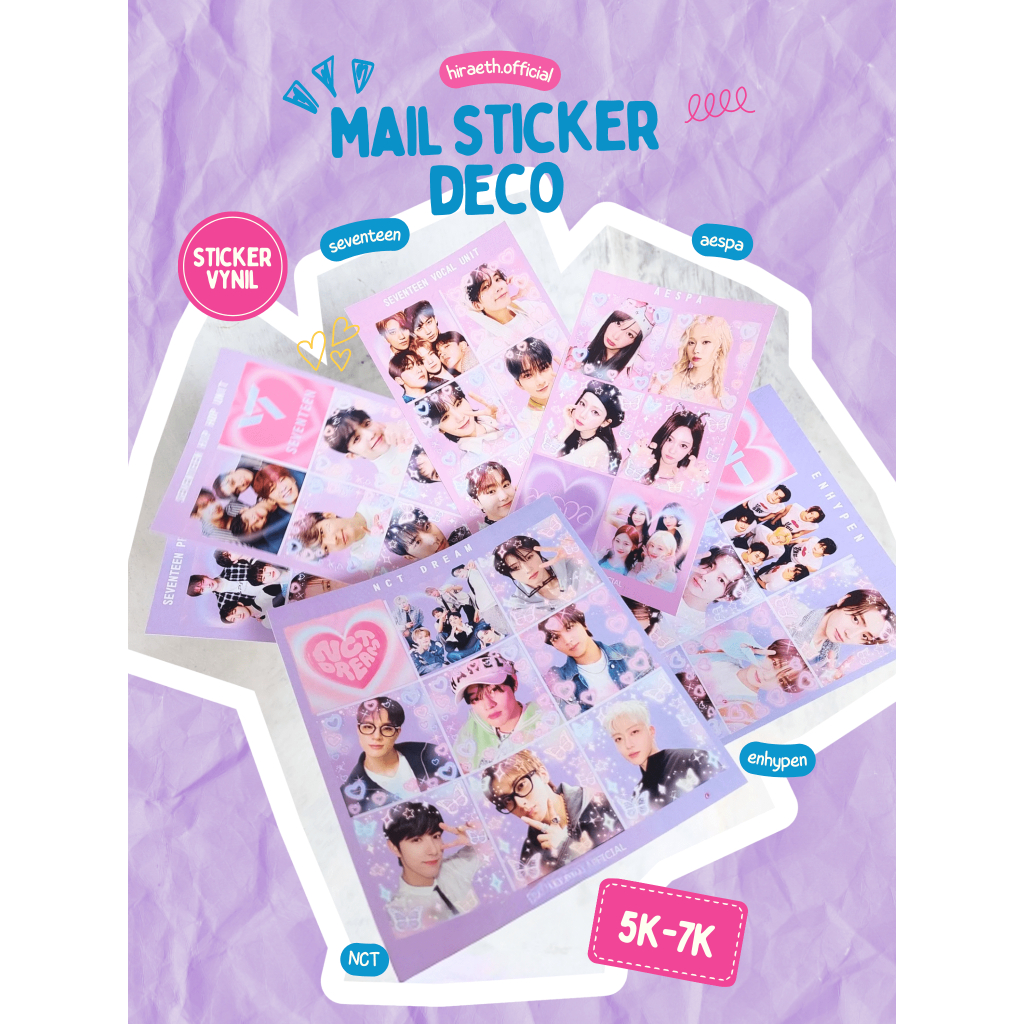 Sticker KPOP MAIL DECO FREEBIES ALA SELLKOR SET 4x4 SEVENTEEN AESPA NCT ...