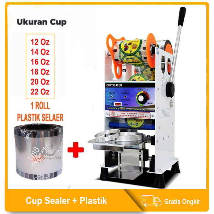 MESIN 12oz-22oz Plastic cup sealer press Machine C39/ jumbo Plastic cup ...