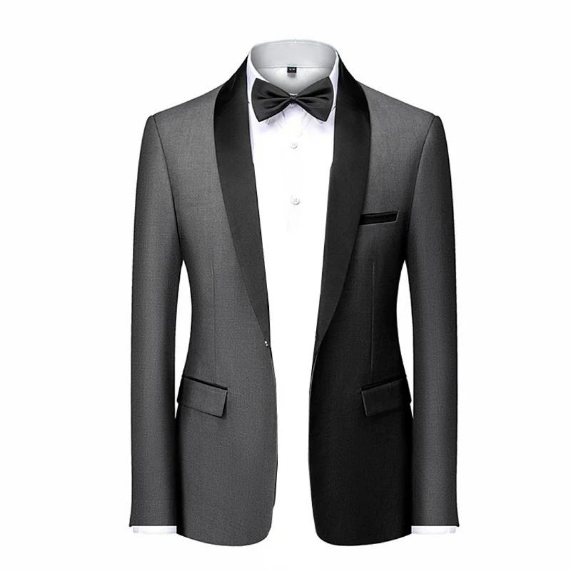 HITAM Tuxedo formal Blazer Suit/Black satin lapel Men's Suit/Men's ...