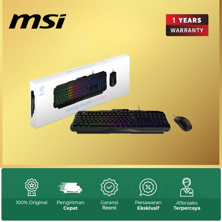 Msi FORGE GK100 COMBO Gaming Keyboard Mouse | Shopee Malaysia