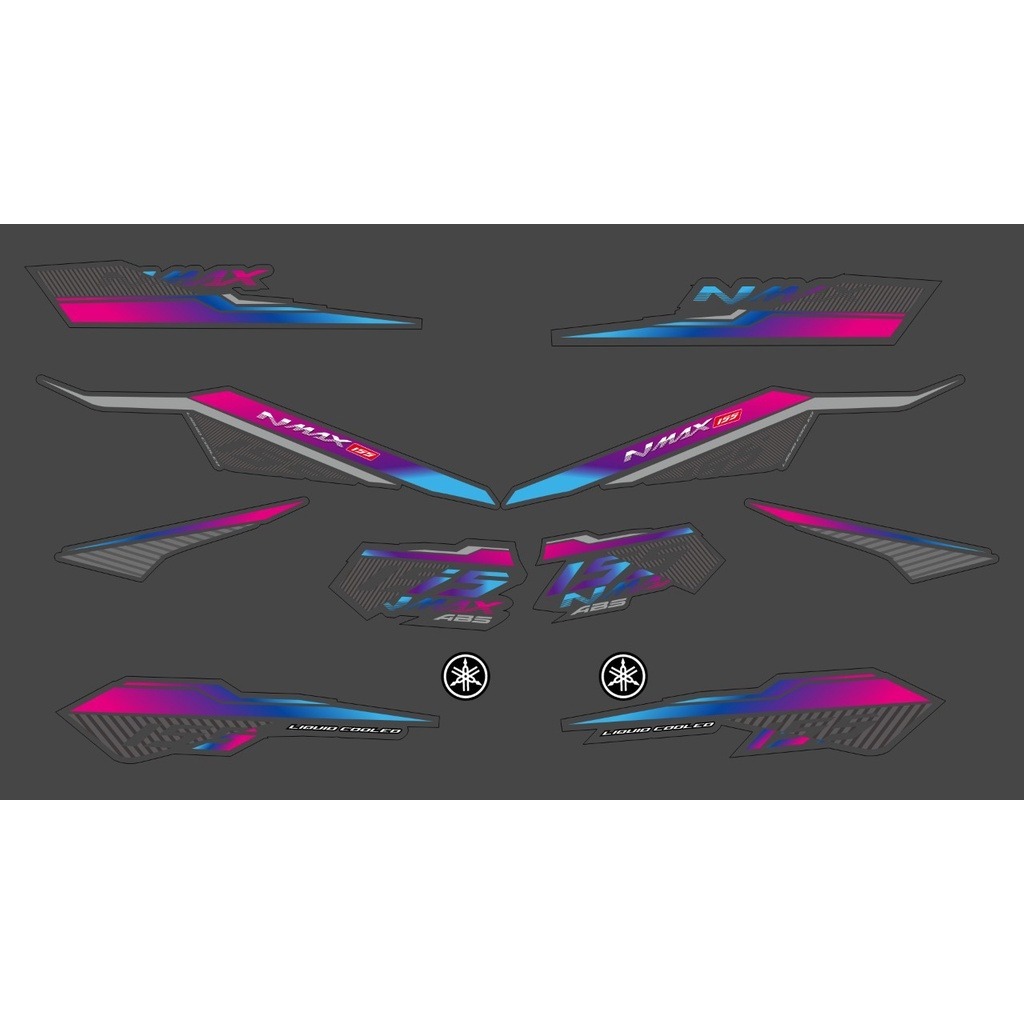 Nmax 155 New Transparent UV Striping Rainbow SImple Variation - Yamaha ...