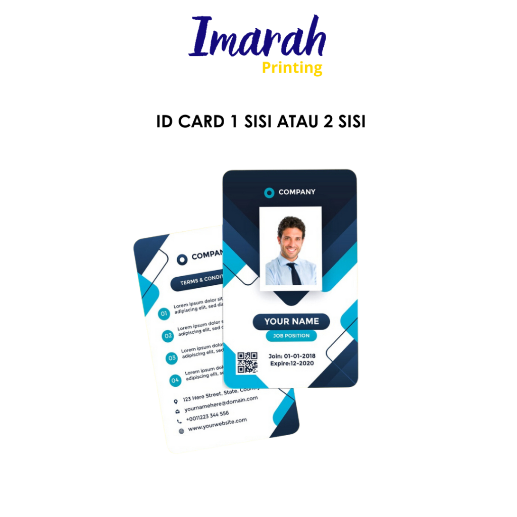 Imarah - Print Custom 1-face Id cards / Print 2 Side Idcards | Shopee ...