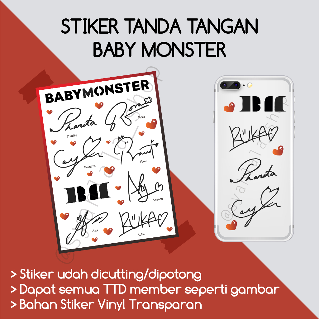 Baby MONSTER BAEMON BM Signature Sticker | Shopee Malaysia