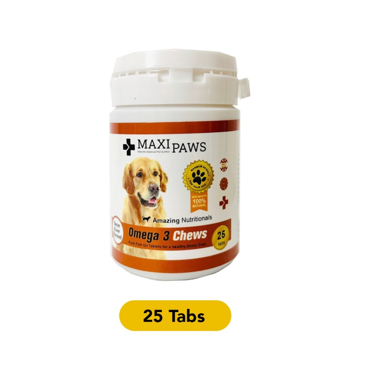 MAXI PAWS OMEGA 3 CHEWS VITAMIN OMEGA 3 FOR FUR & GOING DOG CAT ...
