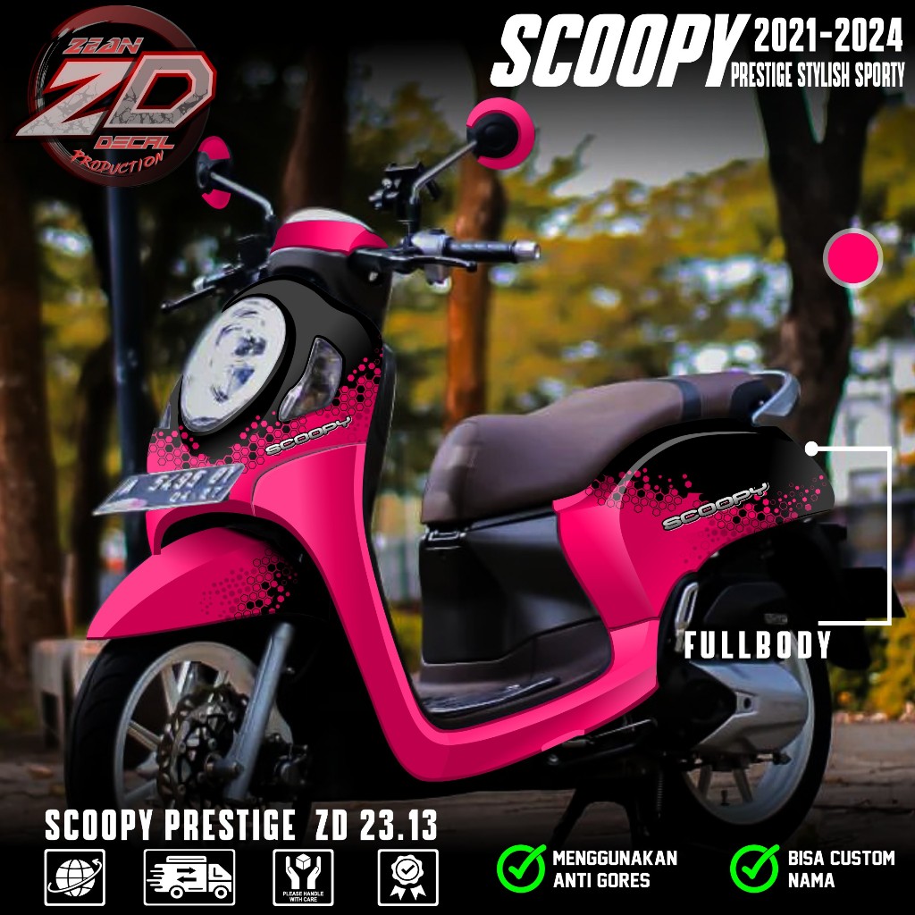 Newest Scoopy Motorcycle Decal Sticker New 2021 2022 2023 2024 Full ...