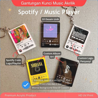 GANTUNGAN New !!! Custom Spotify key chain | Spotify HANDLE | Premium ...