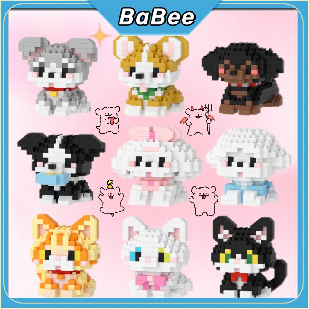 [Import] Bricks Cat Cartoon Cat Block Bricks Cute Dogs Block Toys Cute ...