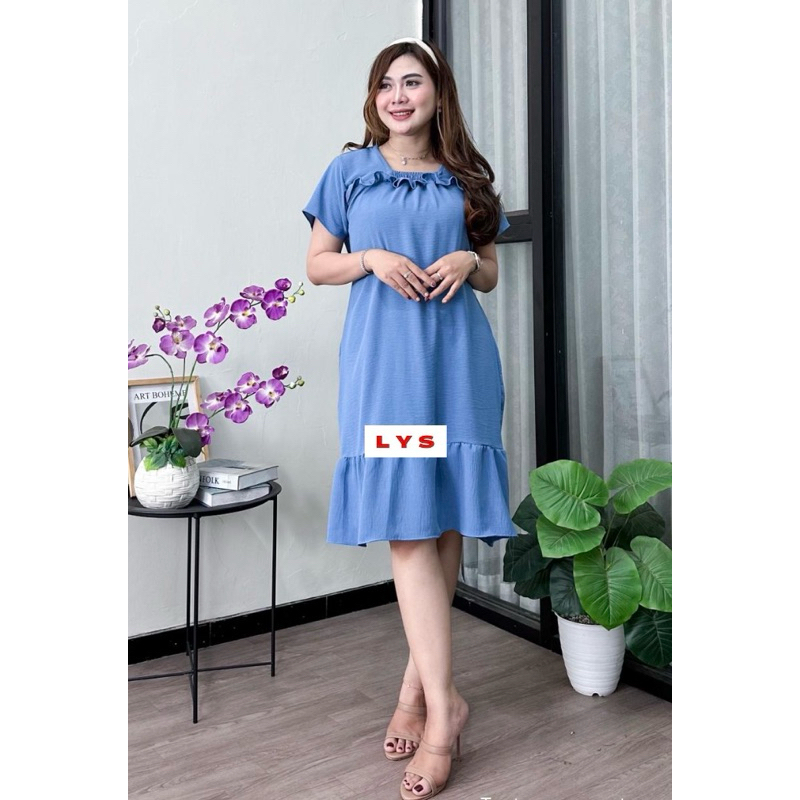 Yura Ruffle Daster Bottom Ruffle Chest Busui Freindly Long Short Sleeve ...