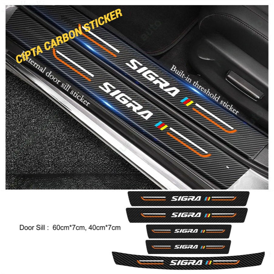 5pcs sticker sill plate carbon 3d Car sigra sticker carbon 3d Protector ...