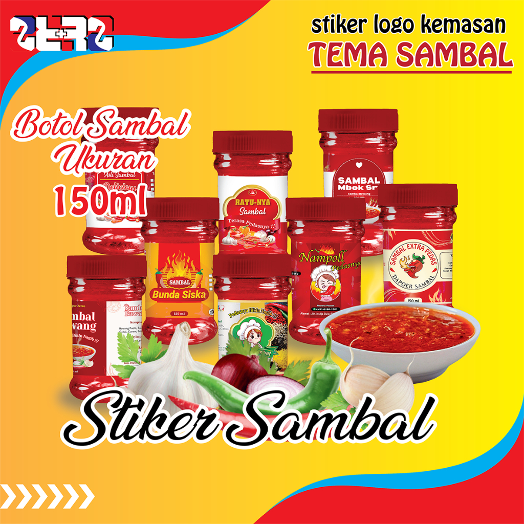 Print 150ml Sambal Packaging Label Sticker/Free CUSTOM Design | Shopee ...