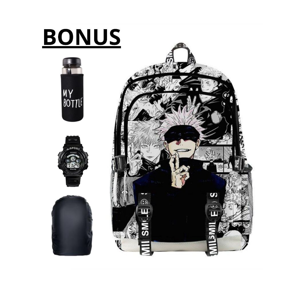 Jujutsu Kaisen Gojo Satoru Itadori Character Boys Backpack Full Bonus ...