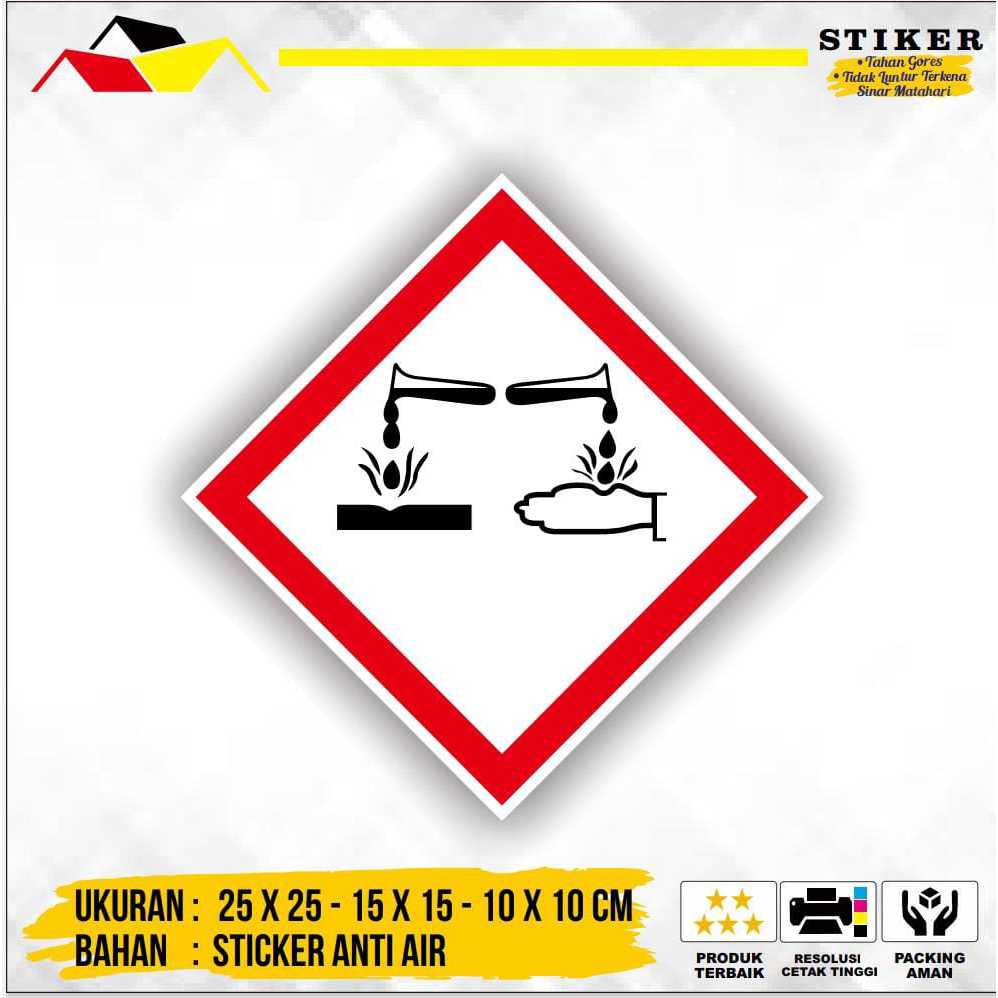 Waste Symbol Label Sticker B3 KOROSIVE HAZMAT STICKER | Shopee Malaysia