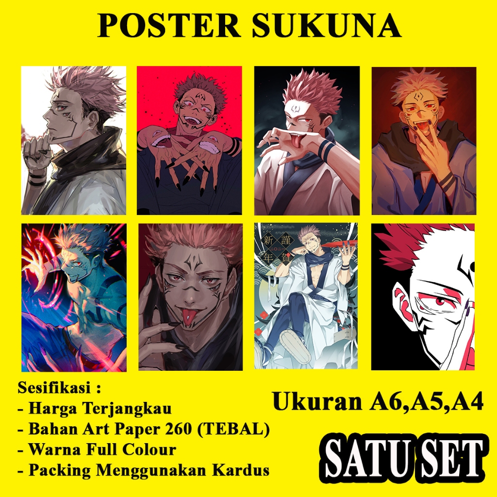 Jujitsu KAISEN SUKUNA Poster 1 SET And Affordable | Shopee Malaysia