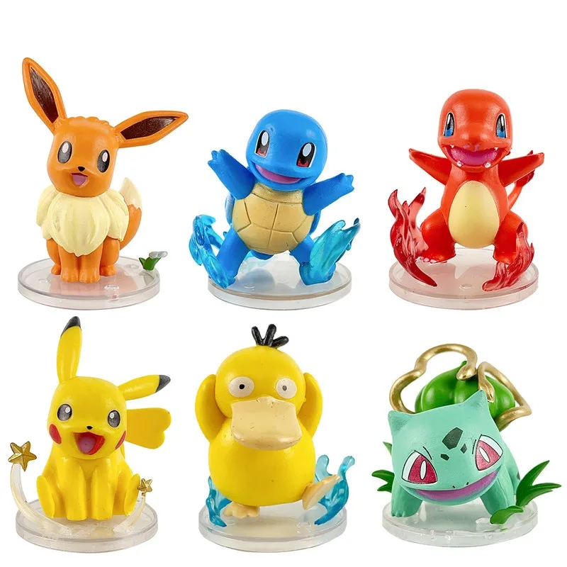 Pokemon Pikachu Figure Eevee Sprayle Bulbasaur Psyduck Charmander With ...
