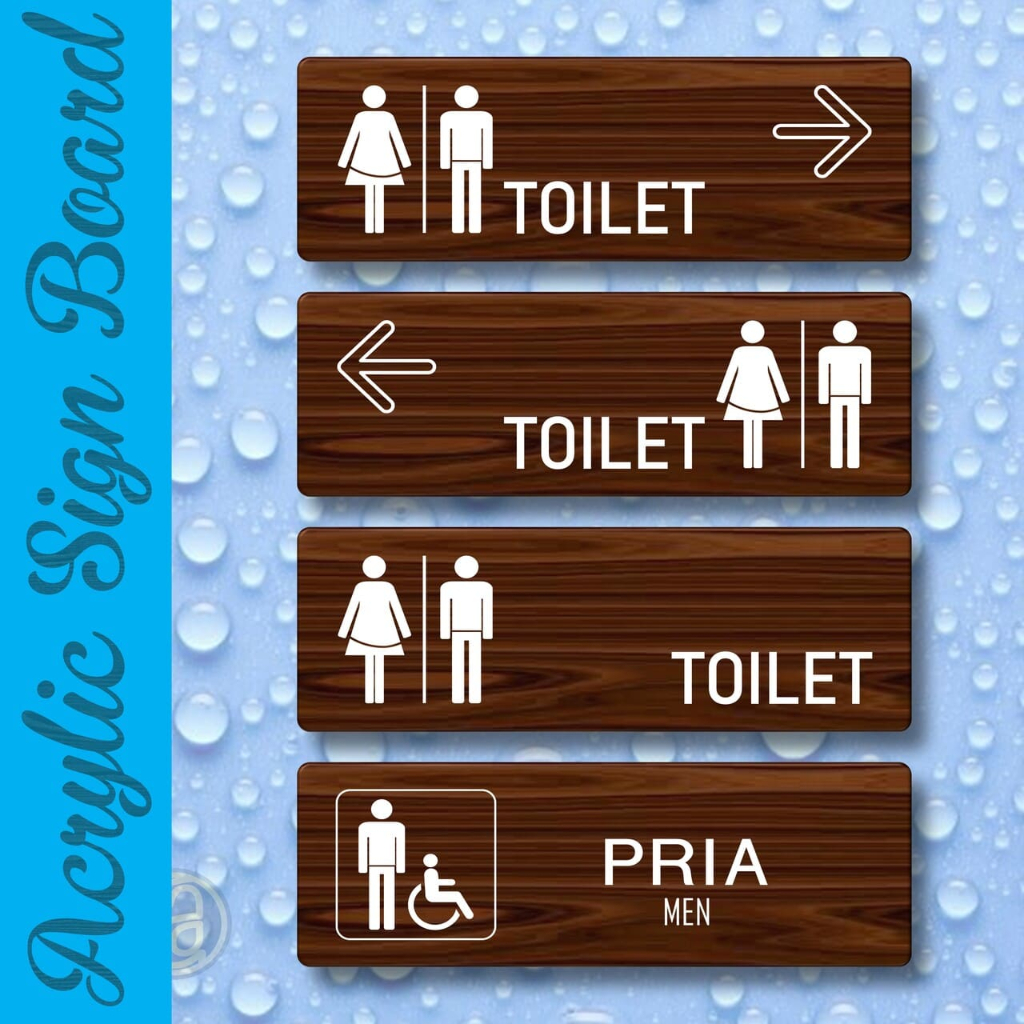 Directional Signs Acrylic Signs Aesthetic Toilet Writing Sign Restroom ...