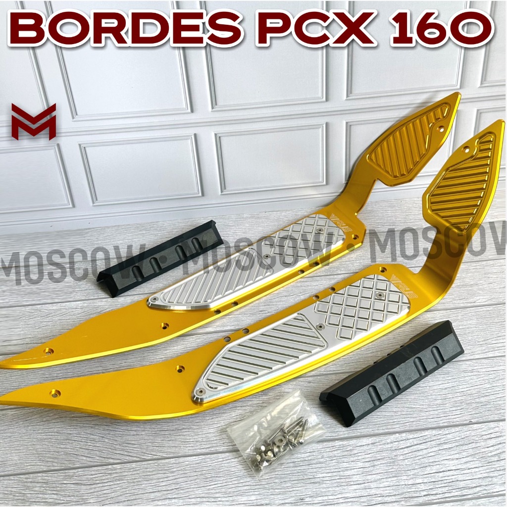 Bordes Carpet Footrest HONDA ALL NEW PCX 160 FULL CNC GOLD SILVER Thick ...