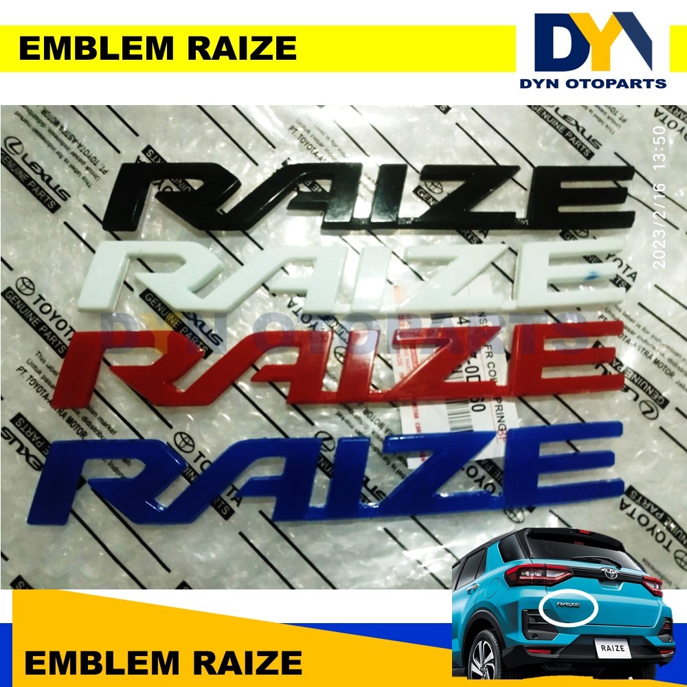 Dyn61 - TOYOTA Raize, Emblem, Writing, Sticker, Raize Logo (Back Door ...