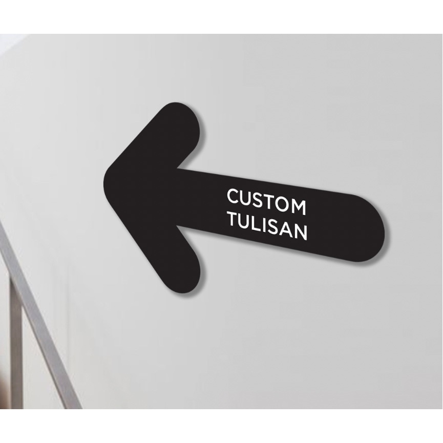 Custom Writing Sign Acrylic Arrow Directions UV Print Acrylic Signage ...