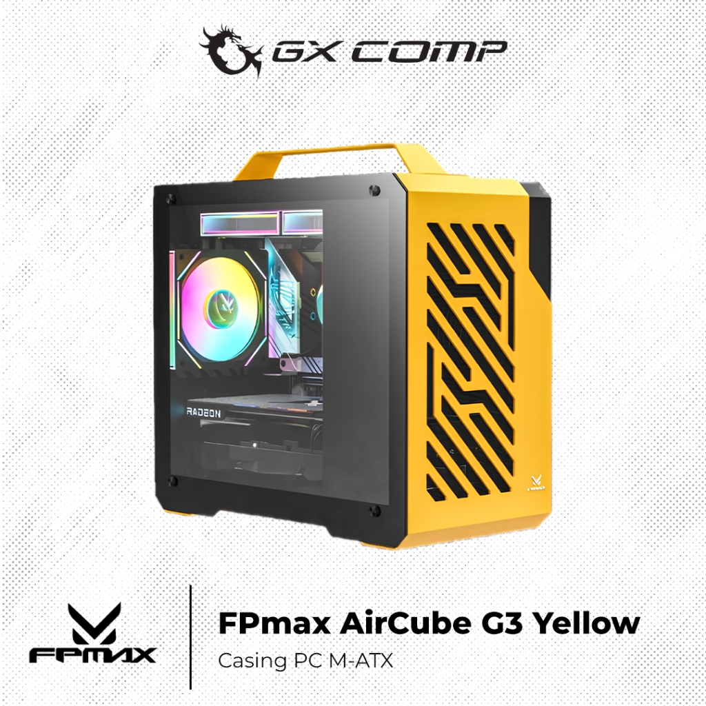 FPmax AirCube G3 Yellow 1 Fan ARGB - M-ATX PC Casing | CPU PC Gaming ...