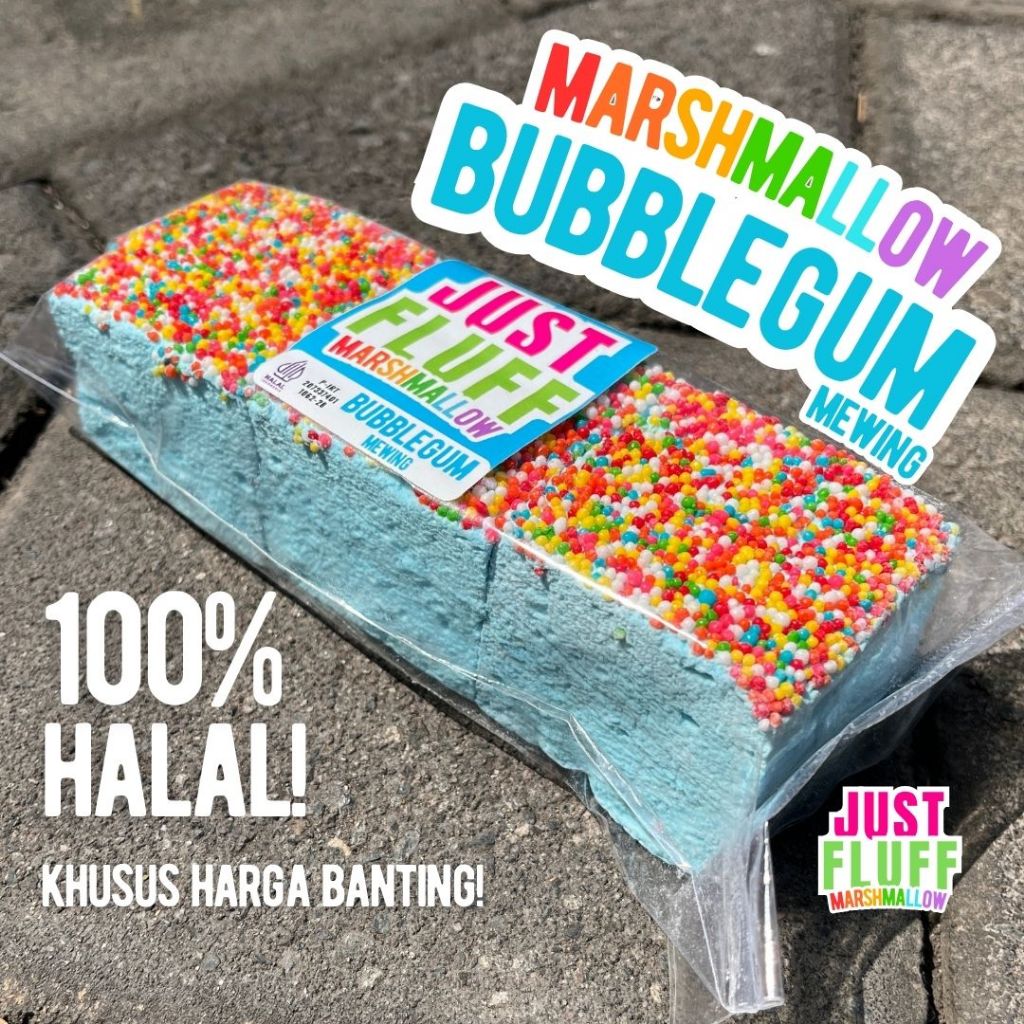 JustFluff BubbleGum Mewing Marshmallows [HALAL] [3 BOXES] | Shopee Malaysia
