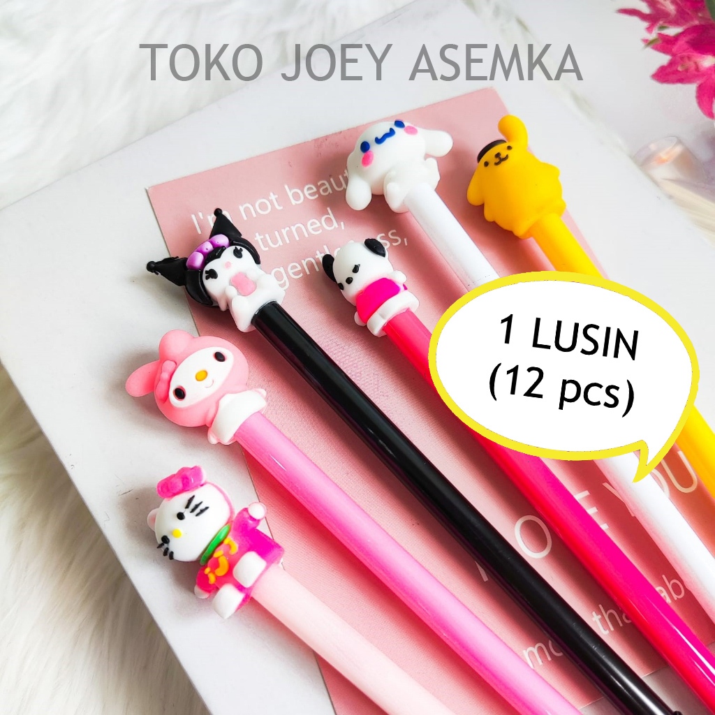 (12 Pcs) SANRIO GEL PENN CINAMOROLL PURIN INK PEN HELLO KITTY KUROMI ...