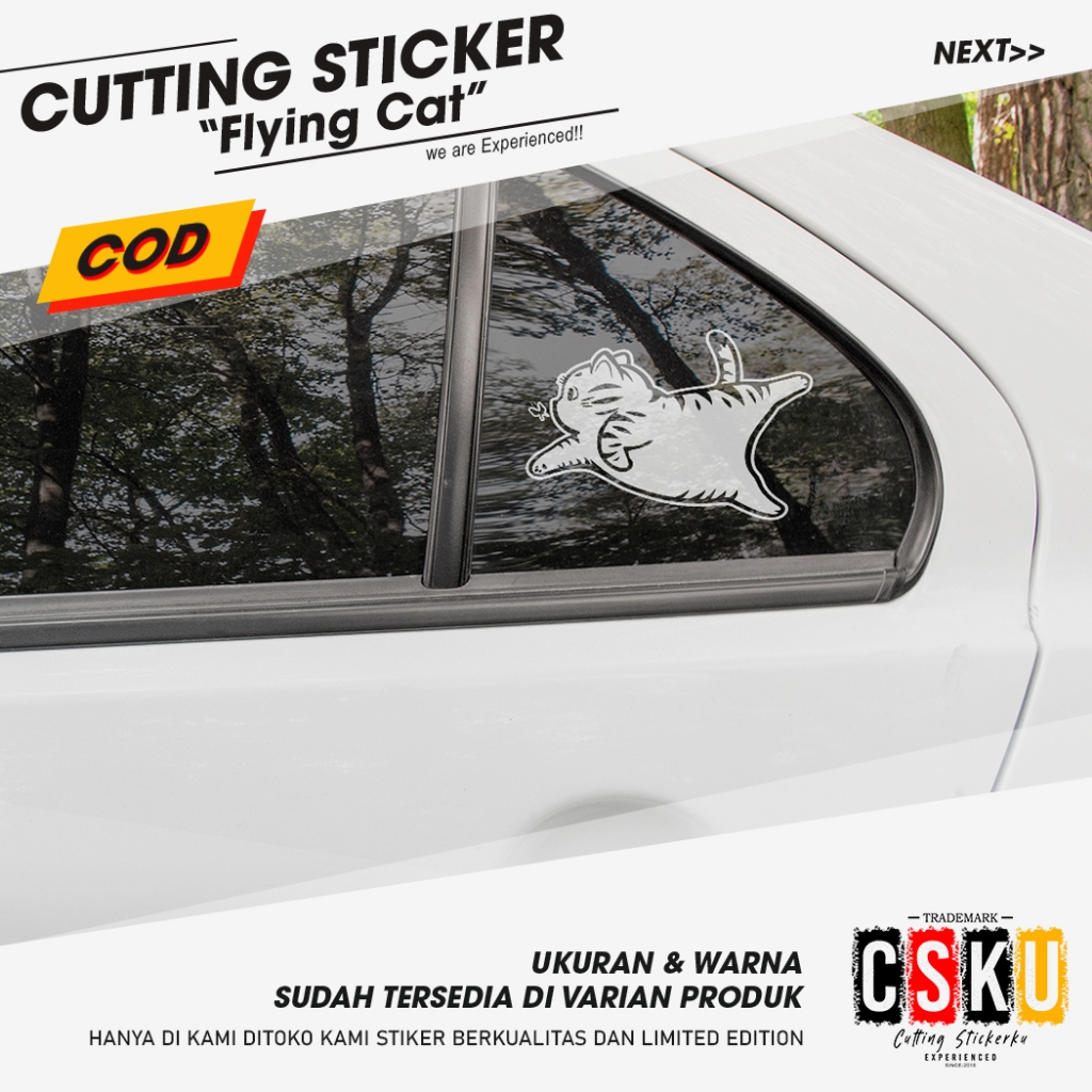 Cutting Sticker Flying Cat Variation Motorcycle Car Sticker Helmet Cute ...