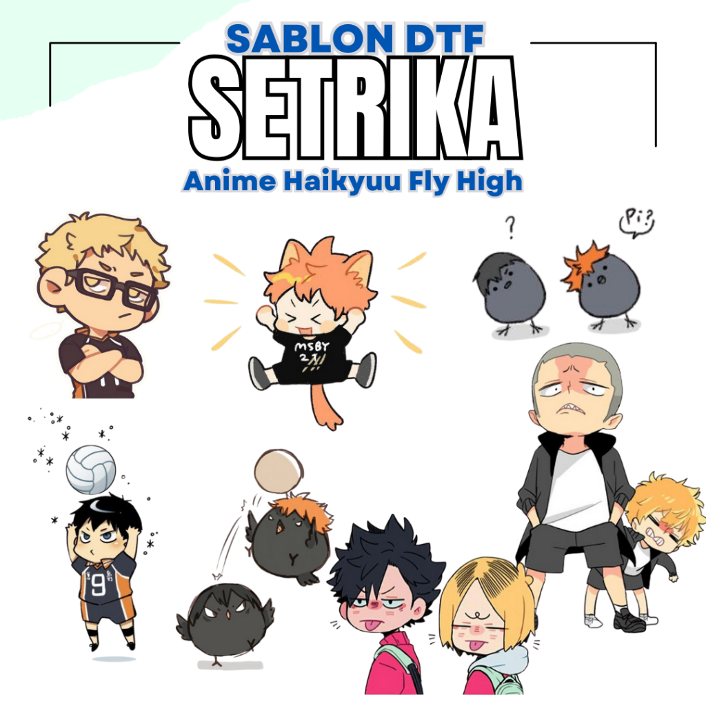 Sablon Iron Sticker Code Anime Haikyuu fly high volleyball Sticker ...
