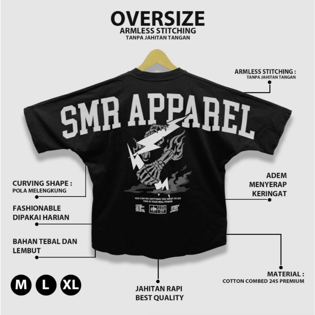 Smr APPAREL- Kaos oversize, Kaos keren, Baju Without Hand Sewing SKULL ...