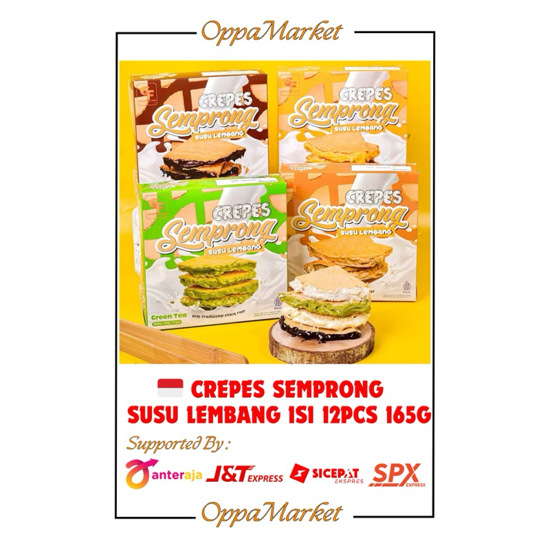 Crepes SEMPRONG MILK LEMBANG ALL VARIANT CONTAINS 12PCS TARO/STRAWBERRY ...