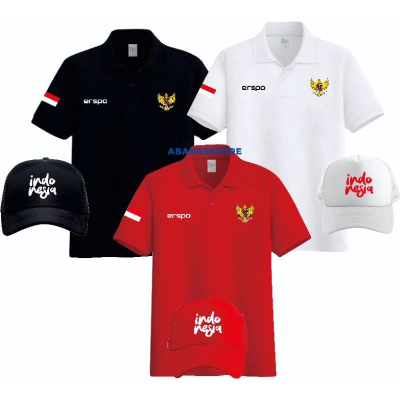 Indonesian National Team Collared polo Shirt full Screen Printing Free ...