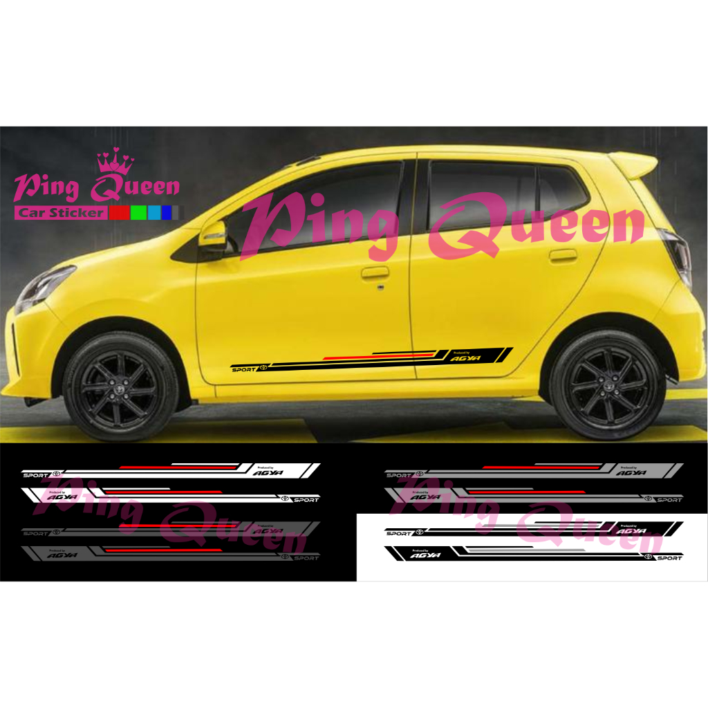Agya Car Side BODY STICKER LIST Latest MOTIF CUTTING TOYOTA AGYA Car ...