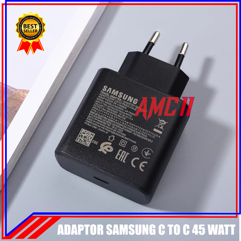 Samsung Super Fast Charging 45 Watt Type C Charger Head Adapter ...