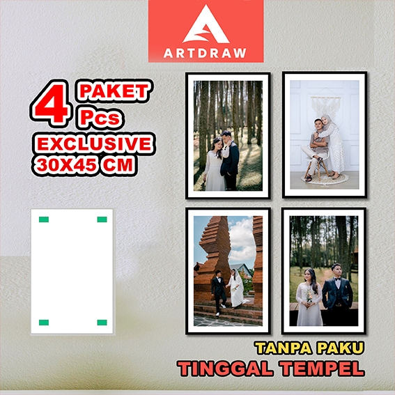 [ Package ] 4 PCs Photo Print + Exclusive 30x45 frame (frame without ...