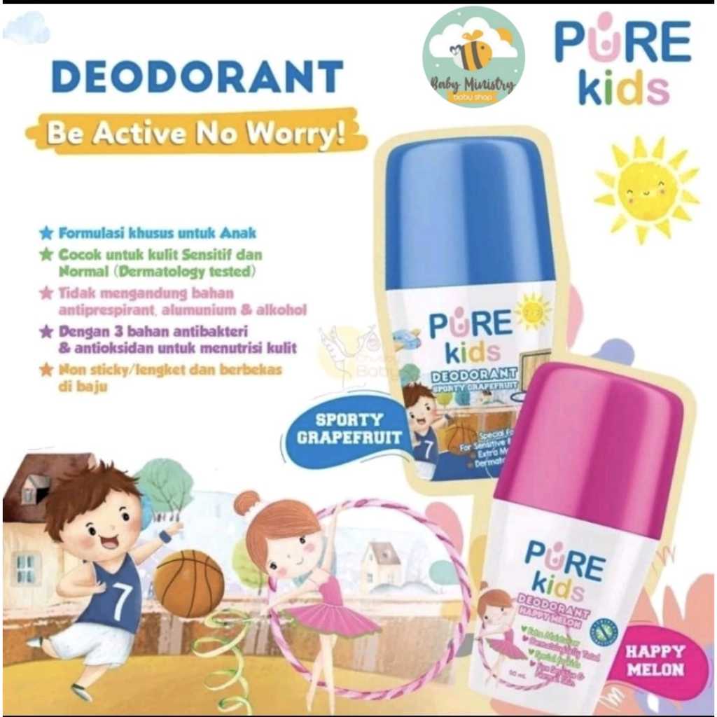 Pure Kids Children's deodorant 50ml - Body Odor and Sweat Remover ...