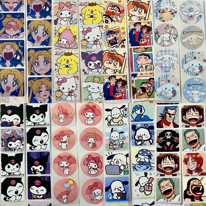 10pcs sanrio sailor moon pichacho kuromi sinchan cinnamoroll one piece ...
