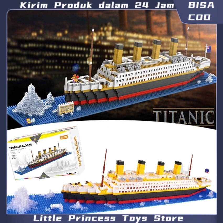 Titanic Children's Toy Block DIY Assemble Ship Model Titanic Ship Model ...