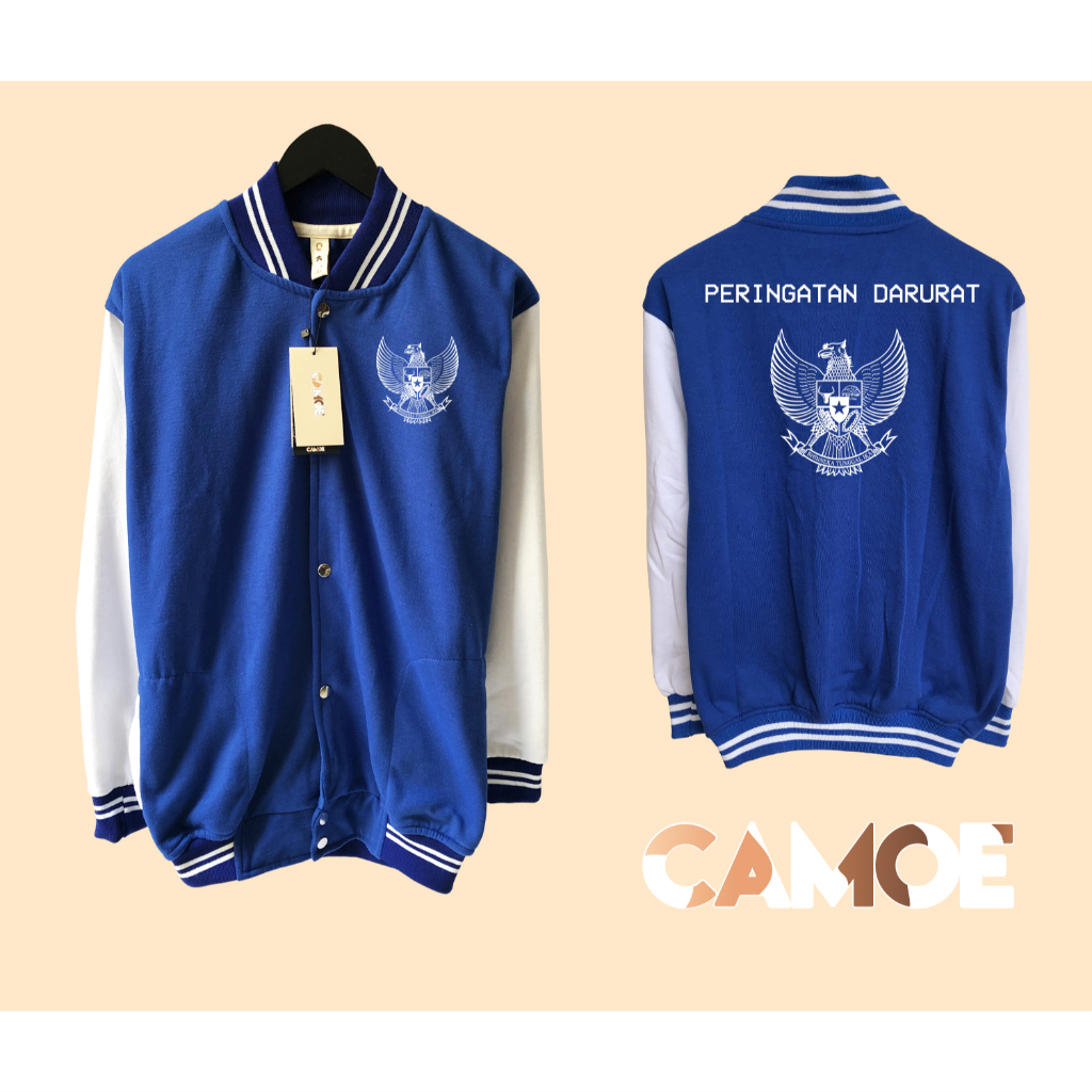 Varsity baseball Jacket premium Emergency Warning RI Indonesia Garuda ...
