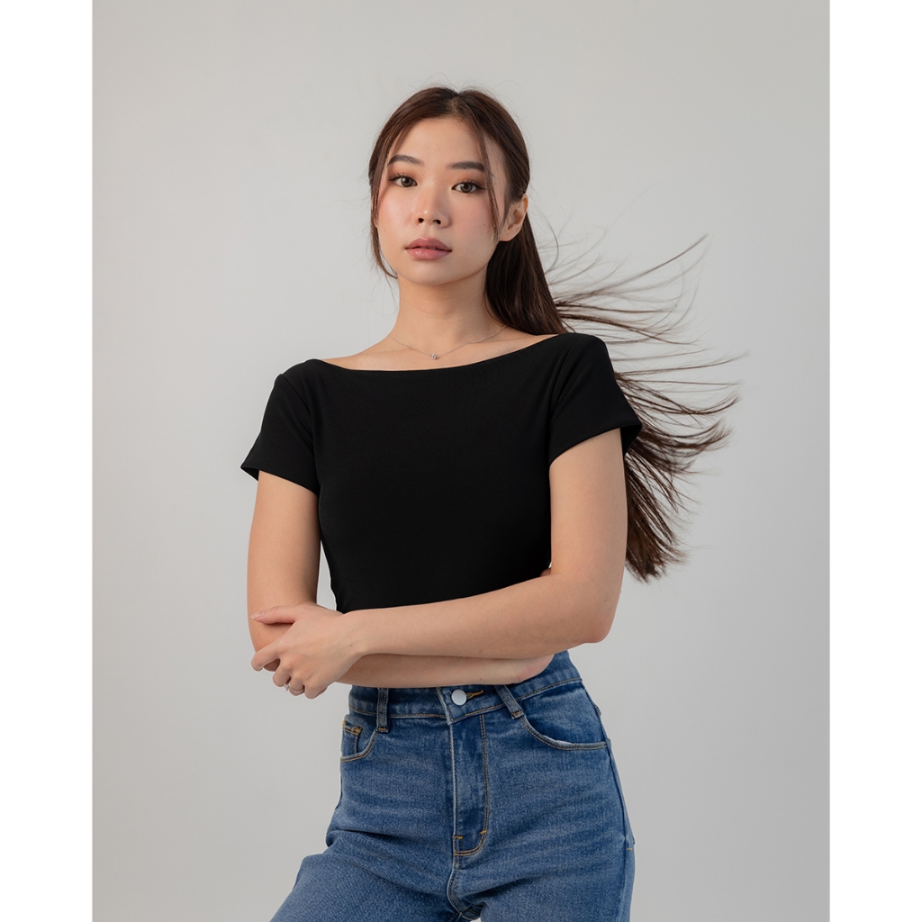 Evertops -1.0 | Faye Top (Boat Neck) | Shopee Malaysia