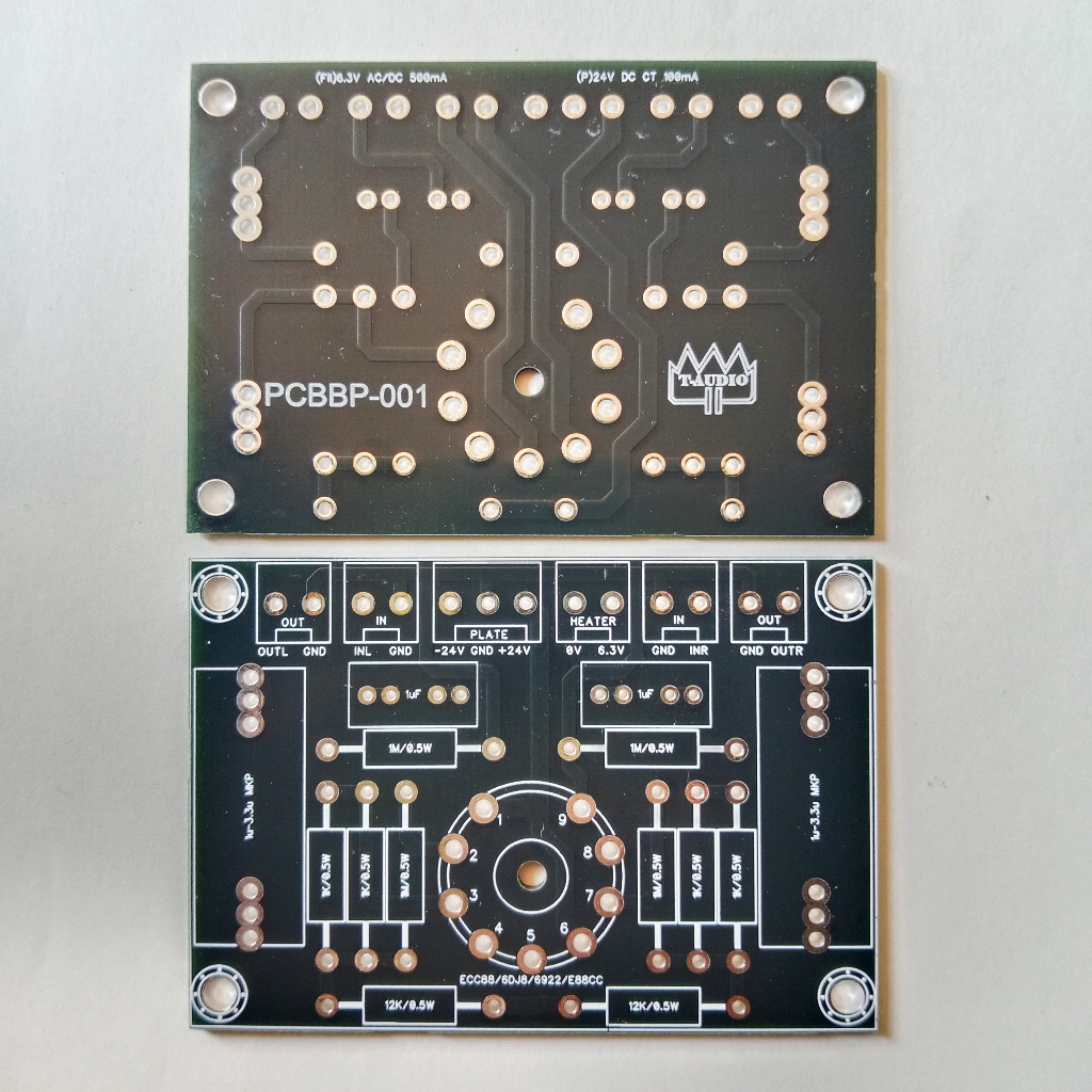 Simple TUBE BUFFER LOW VOLTAGE PCB FOR AUDIO GAINCLONE AMP 6N1 ECC88 ...