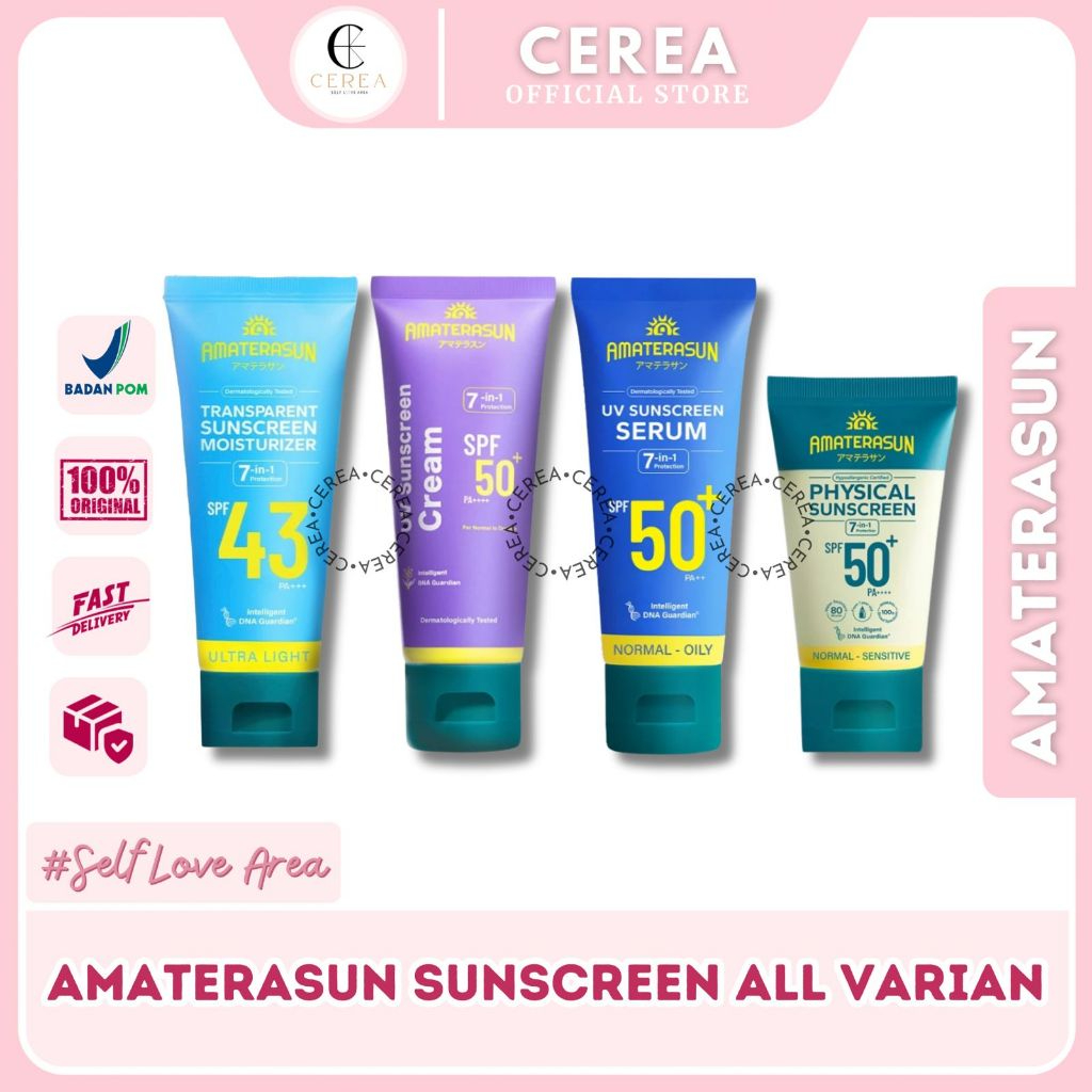 Amaterasun Sunscreen | Physical UV Serum Transparent Moisturizer Cream Normal Oily Face Body ...