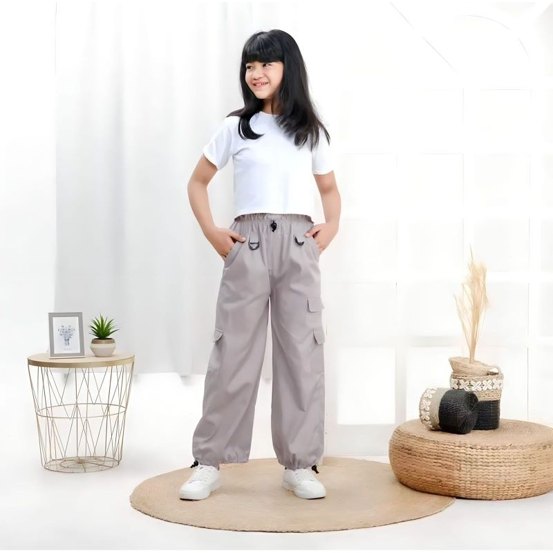 Rose Cargo Girls Long Cargo Pants 1-10 Years | Shopee Malaysia