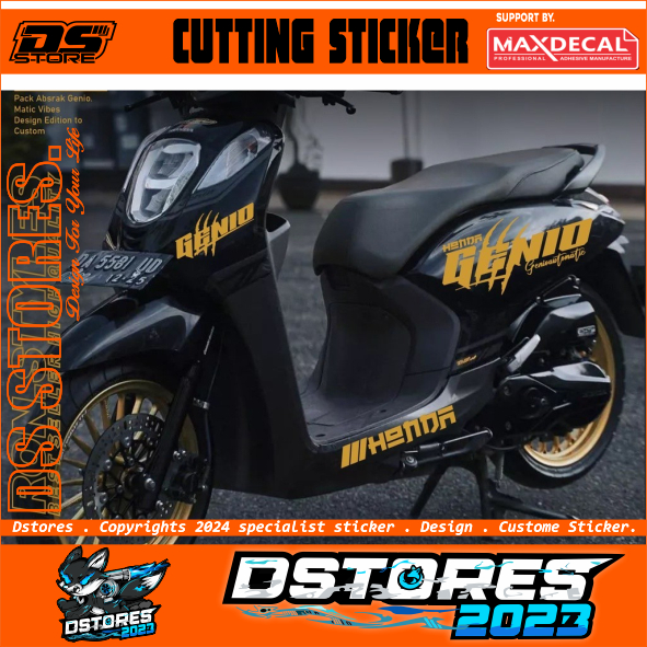 HITAM V2 CUTTING STRIPING GENIO CUTTING STICKERS GENIO STRIPING ...