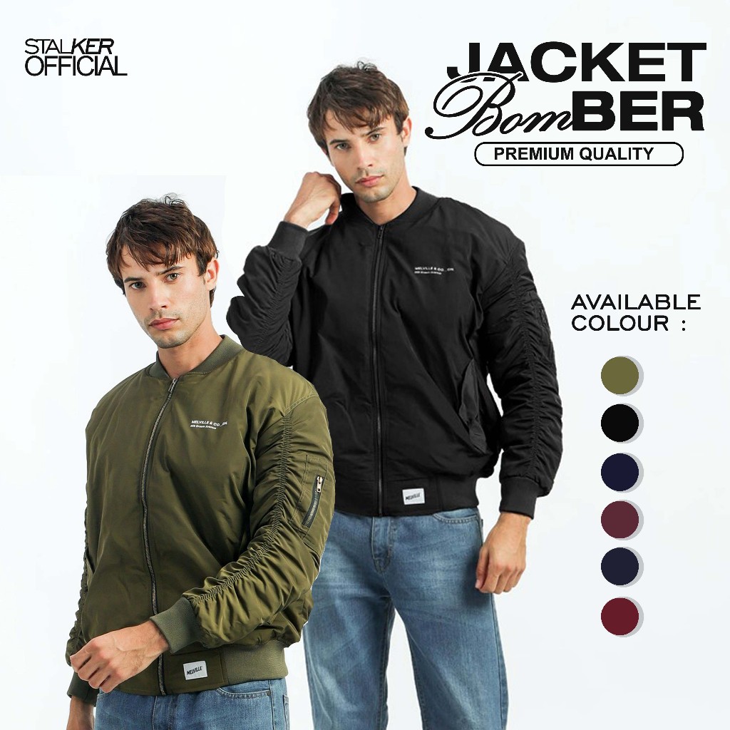 Stalker Jacket Bomber Basic Men | Premium Waterproof | Plain ...