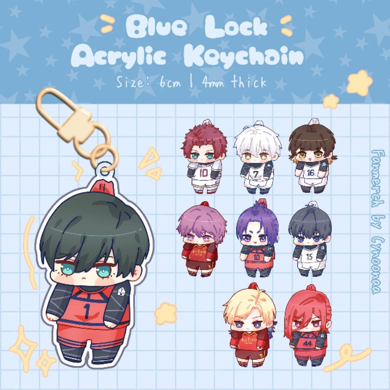 GANTUNGAN Blue Lock Acrylic Keychain Blue Lock Keychain Kaiser Rin Sae ...