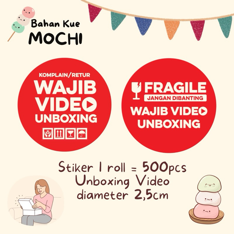 Unboxing Video Sticker 1 roll Contains 500pcs diameter 2.5cm | Shopee ...