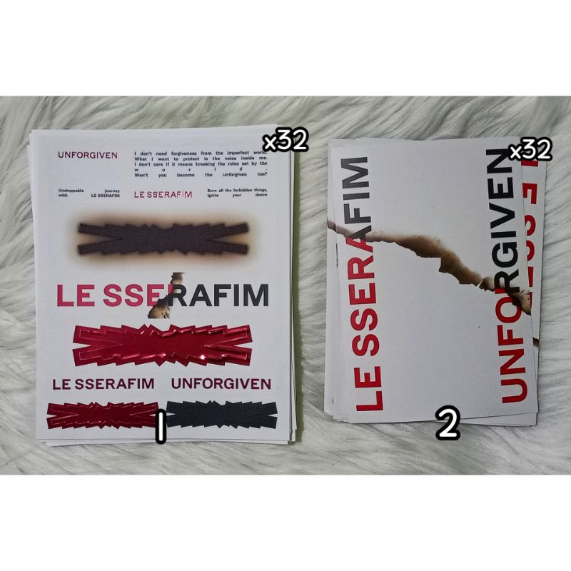 [read Description] LE SSERAFIM UNFORGIVEN Sticker, POSTCARD, MINI ...