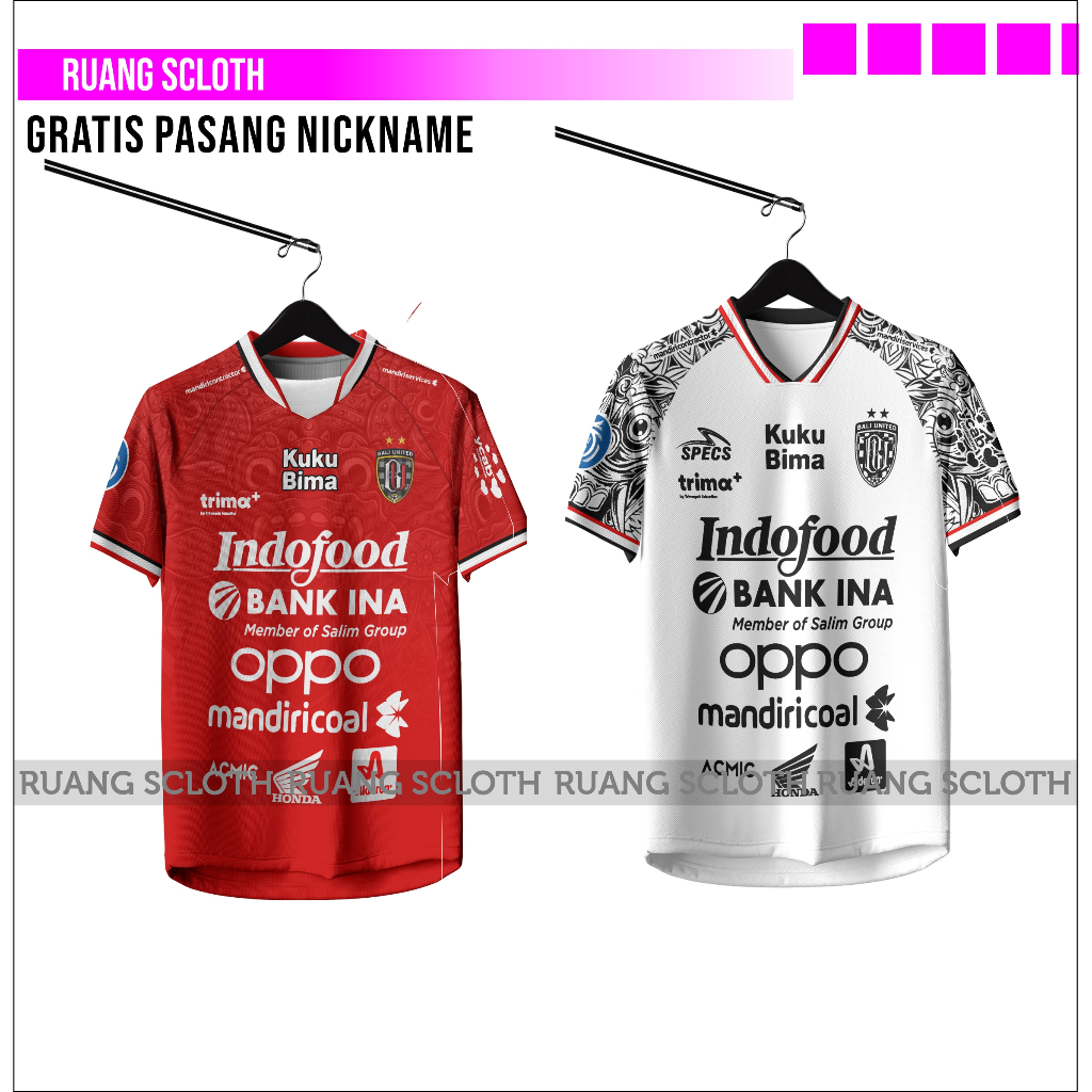 Latest Bali United Jersey 2024-2025 Free to Put Name and Back Number ...