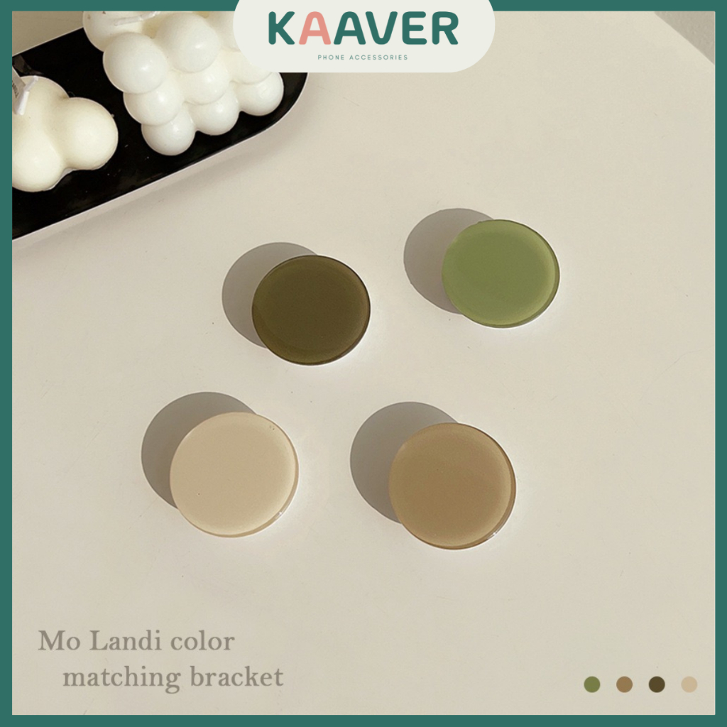 Kaaver - Aesthetic Korean Earth Tone Acrylic Minimalist Round Popsocket ...