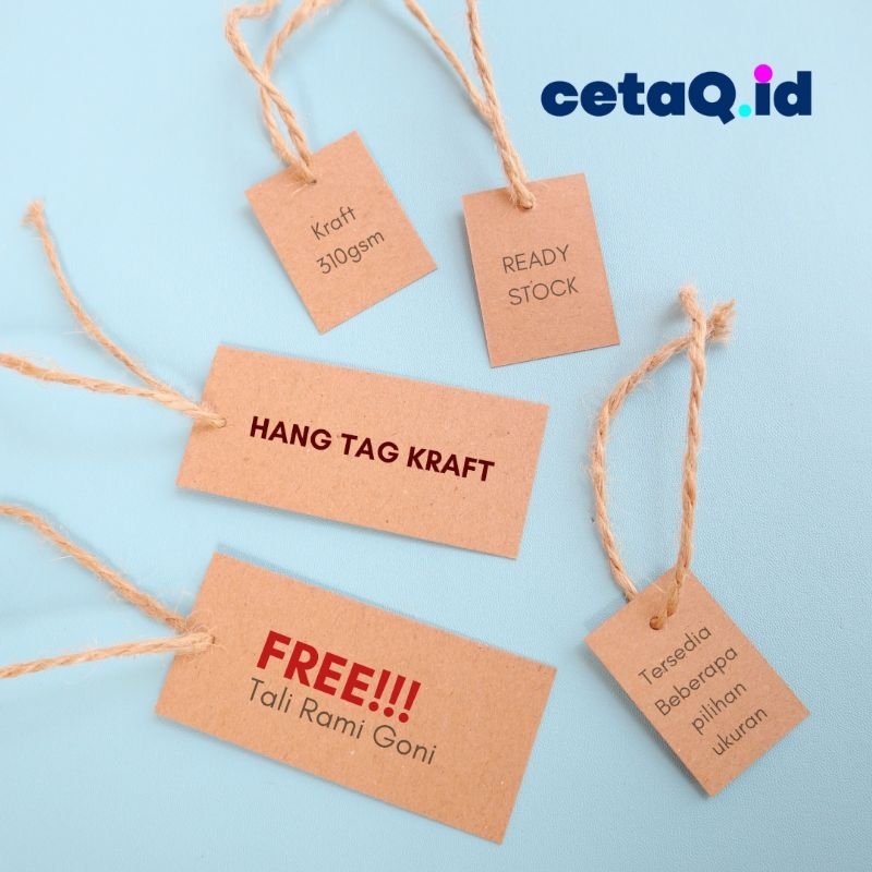 Plain Kraft Hangtag | Hang Tag Craft Thick Brown 310gr Free Jute Rope ...