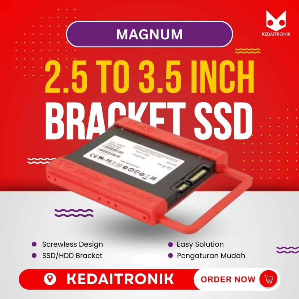 MERAH Magnum SSD Bracket 2.5 to 3.5 inch for PC HDD RED Hard Disk ...